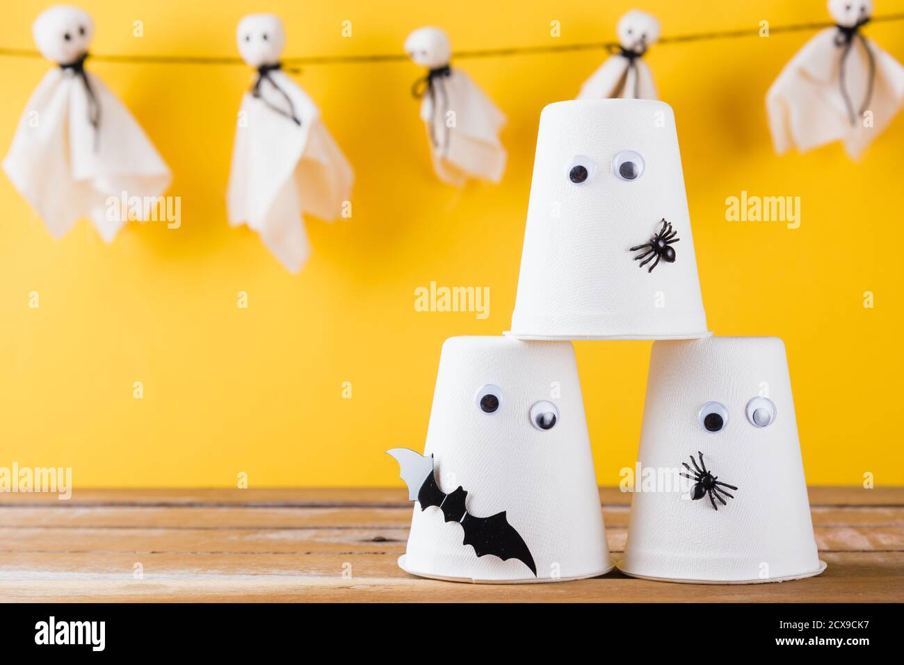 Funny Halloween day decoration party, Baby cute white ghost crafts ...