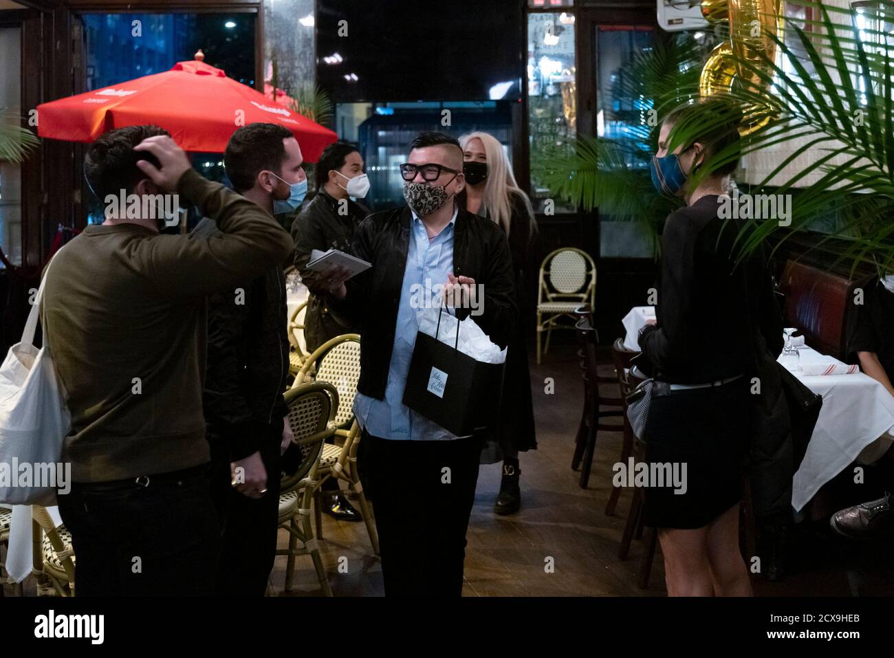 September 30, 2020: THEO ALANO, greets friends at Restaurant Felix Bar ...