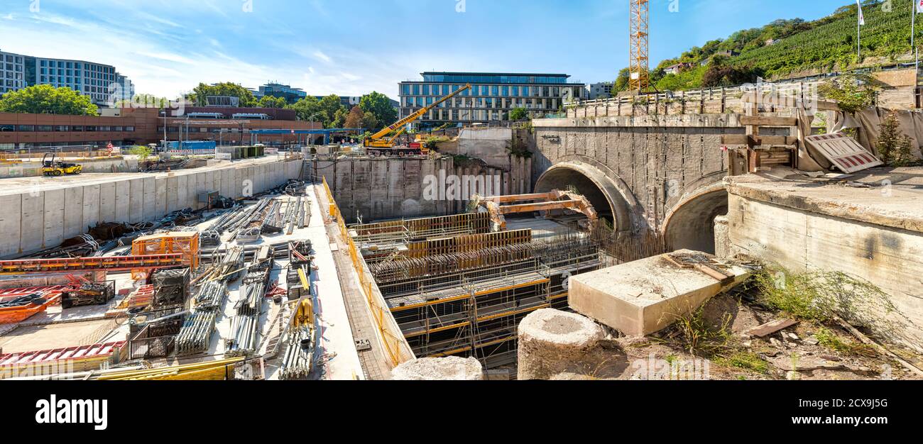 Stuttgart, Germany, 09/19/2020: Construction site of the Stuttgart21 ...