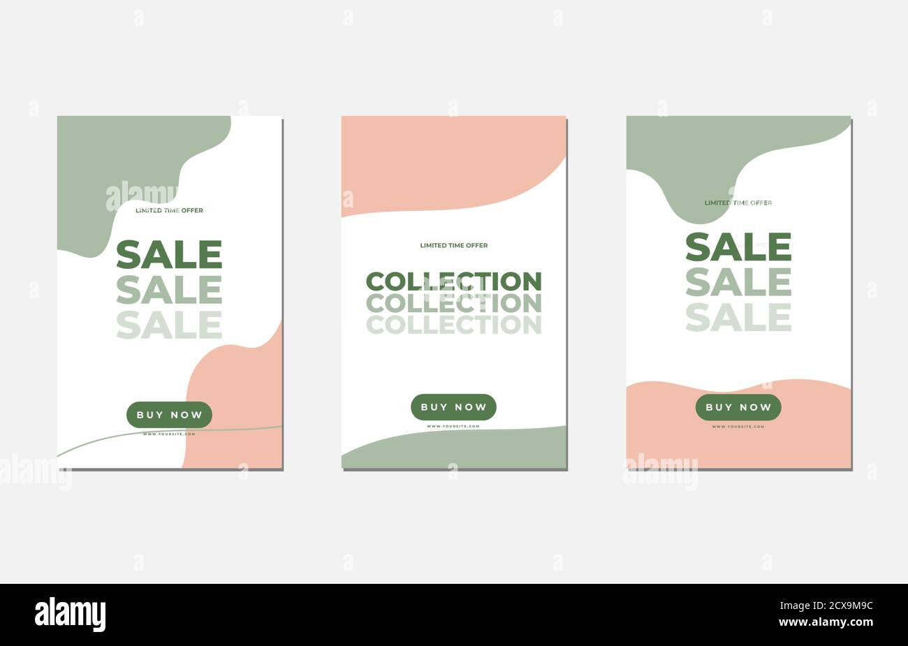 Set of season sale banner templates. Vector illustrations for website ...