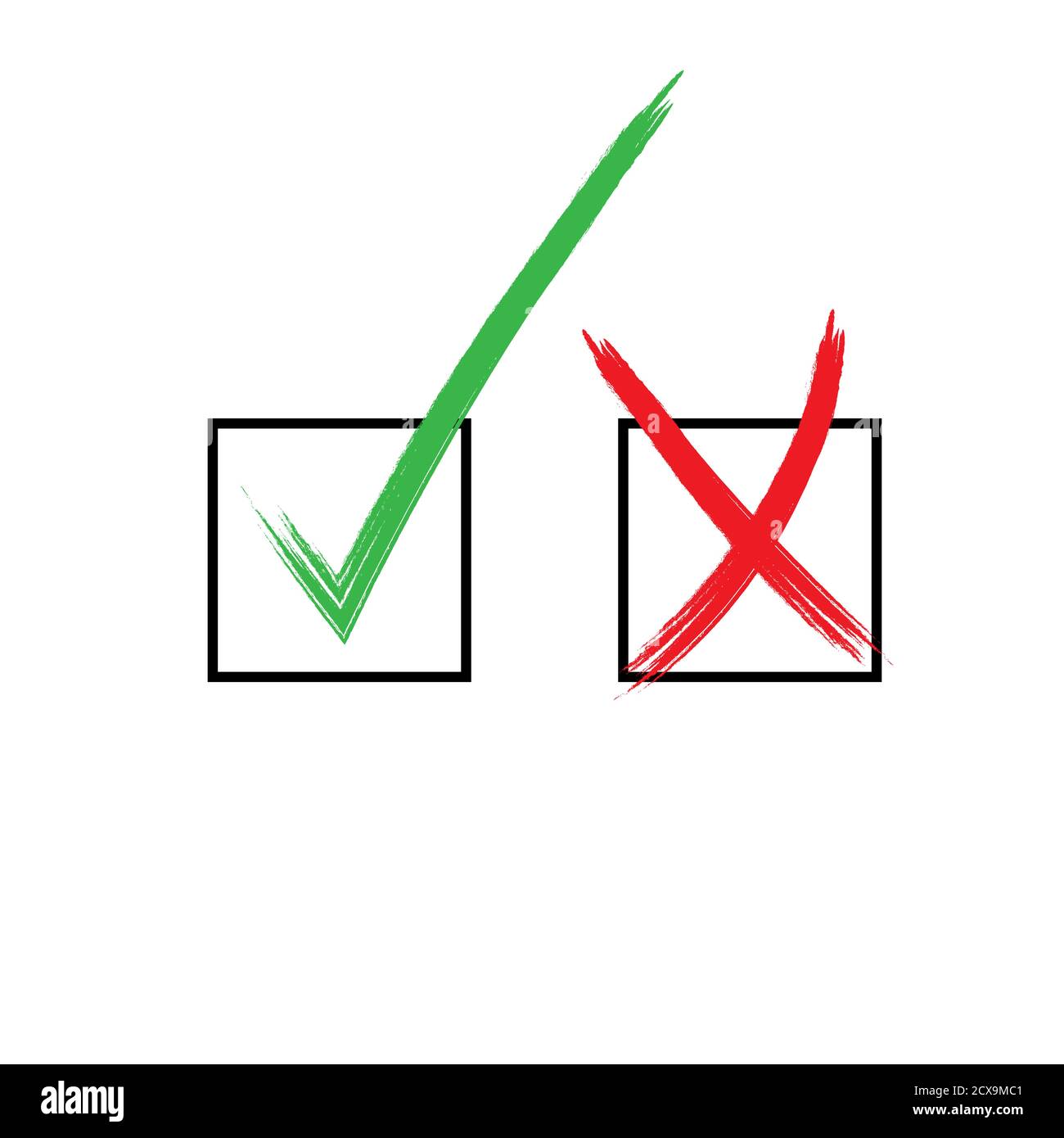 Tick and cross drawing Stock Vector Images - Alamy