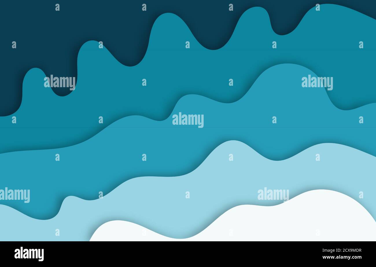 Multi color paper layers 3D papercut on blue vector background ...