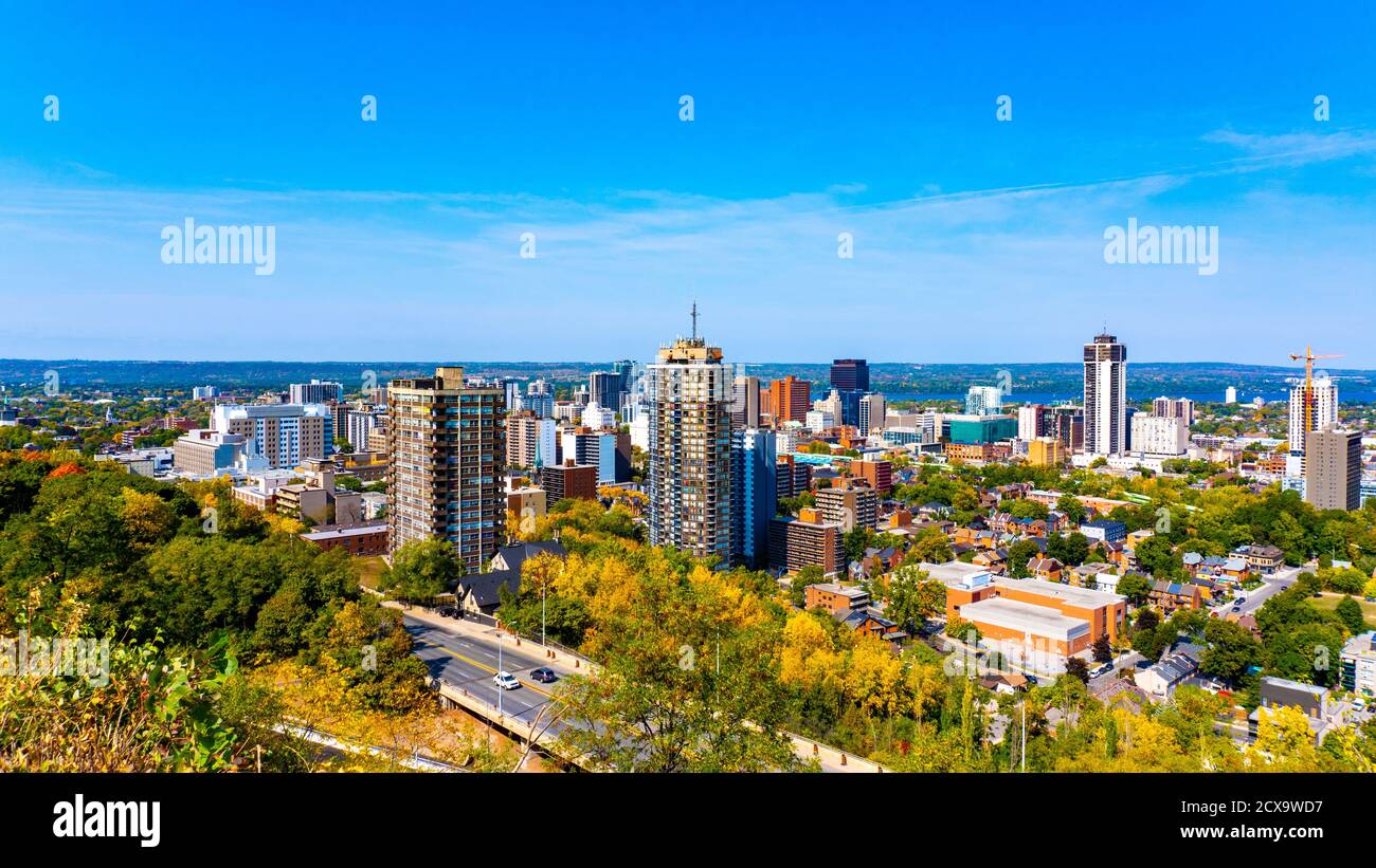 Hamilton skyline from Sam Lawrence park during the beginning of the ...