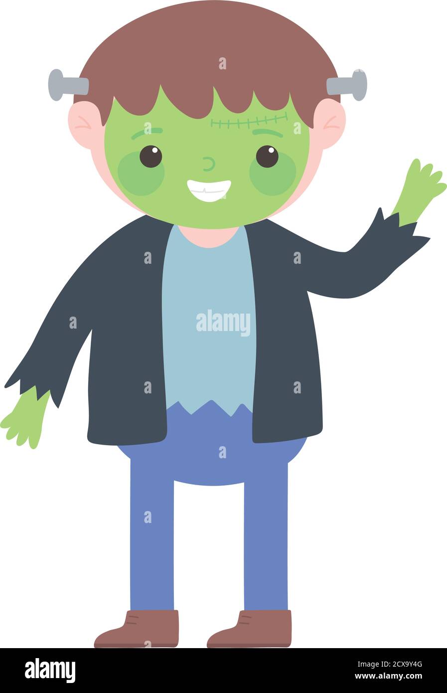 happy halloween, boy monster costume cartoon character isolated design ...