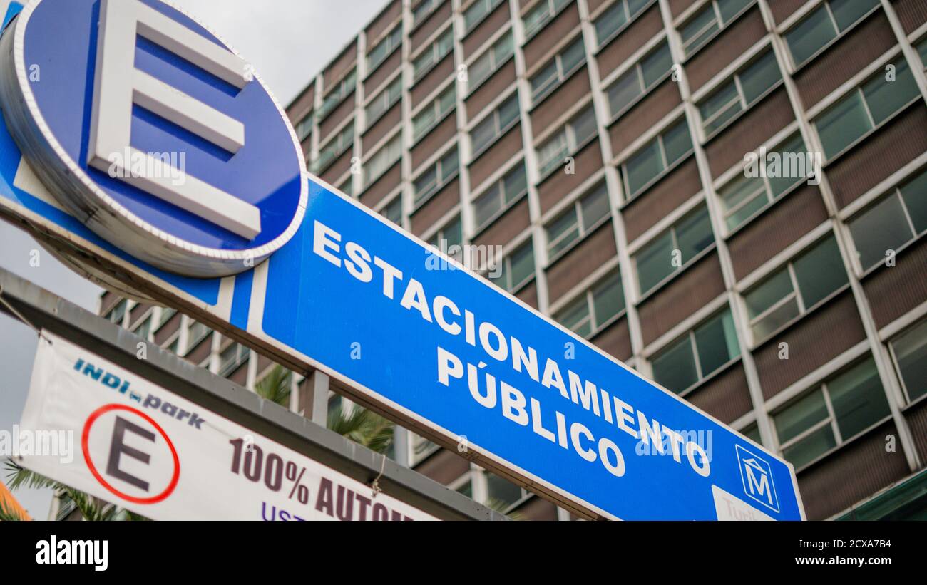 Public Parking Lot Outside a Tall Office Building Stock Photo - Alamy