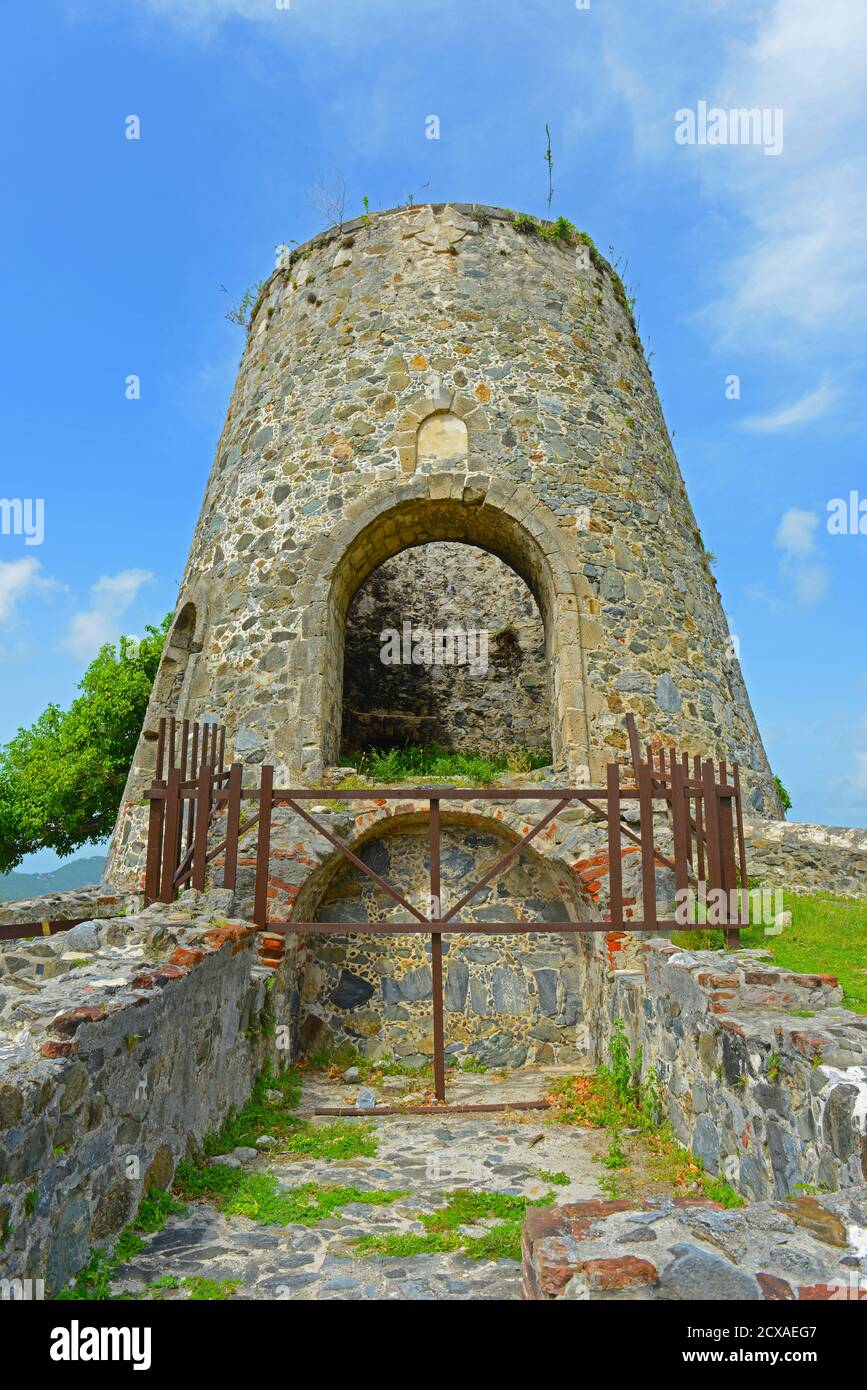 Windmill ruin in Annaberg sugar plantation in Virgin Islands National ...