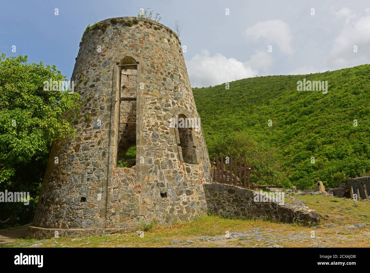Windmill ruin in Annaberg sugar plantation in Virgin Islands National ...