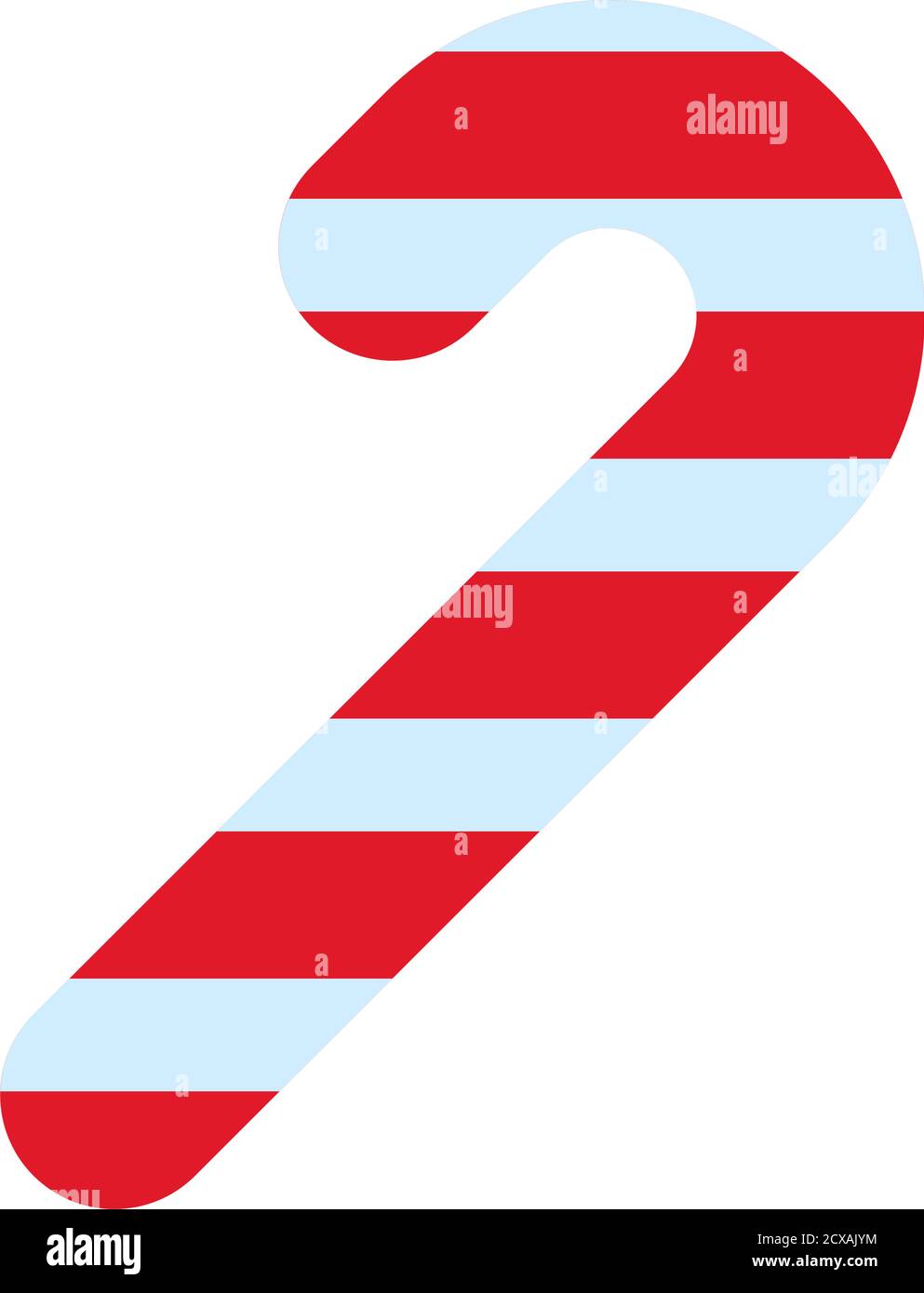 christmas cane icon over white background, flat style, vector ...