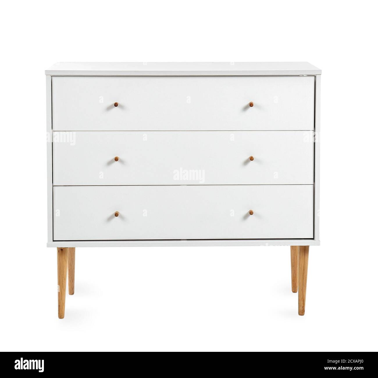 Modern chest of drawers on white background Stock Photo - Alamy