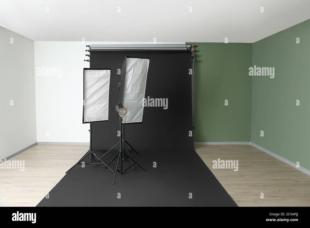 Interior of photo studio with modern equipment Stock Photo - Alamy