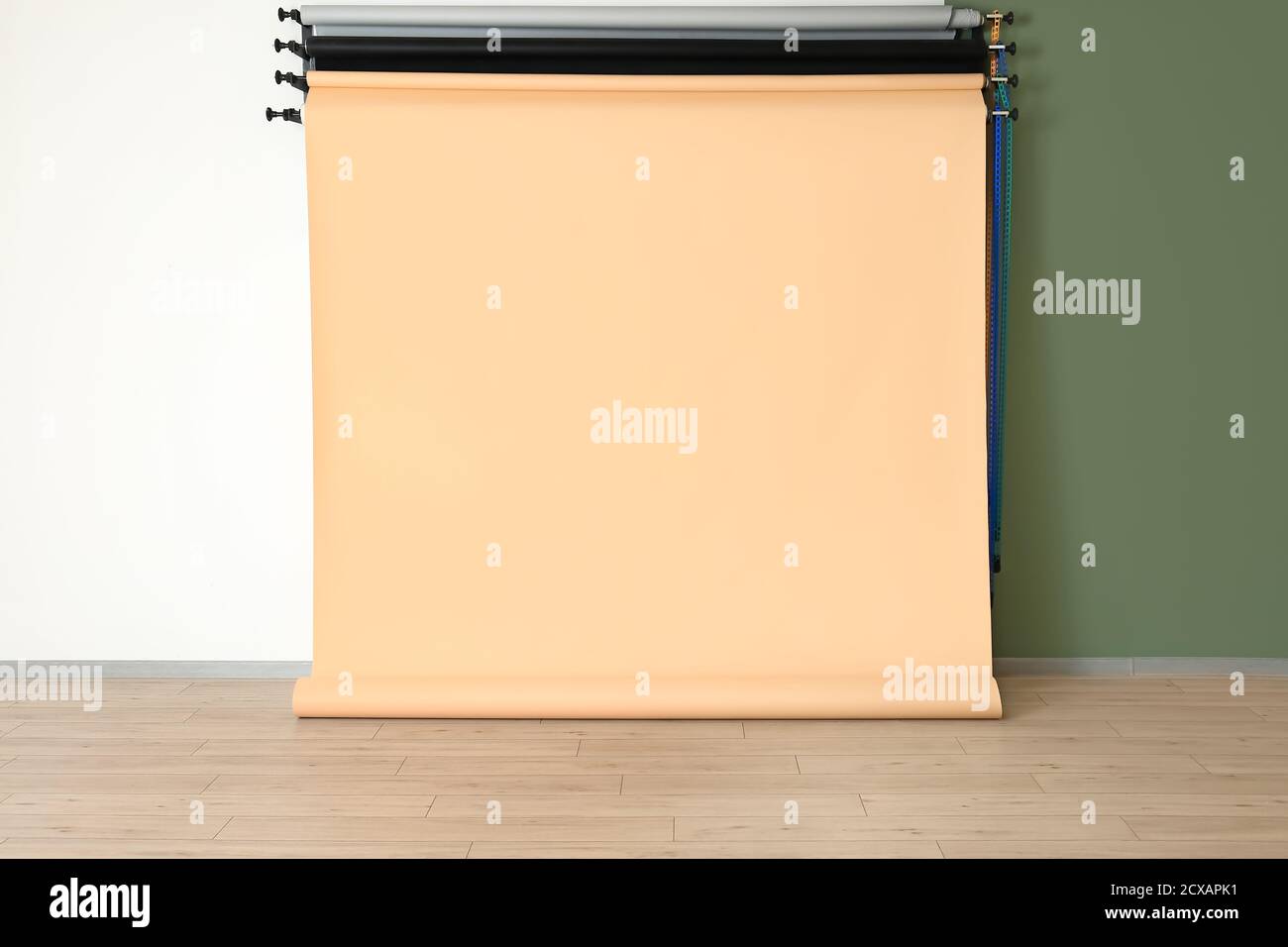 Color backdrop in modern photo studio Stock Photo - Alamy