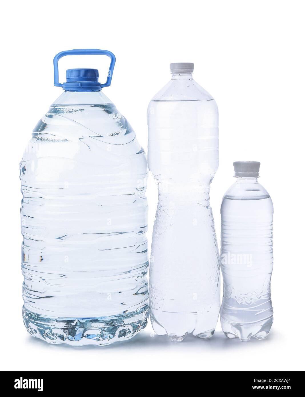 Bottles of clean water on white background Stock Photo - Alamy
