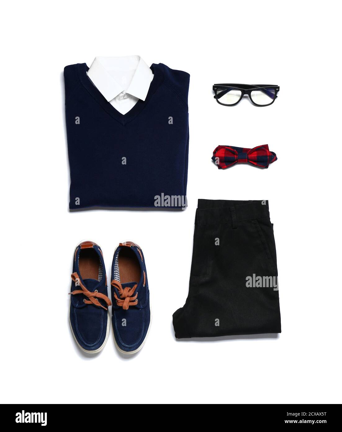 Stylish school uniform on white background Stock Photo - Alamy