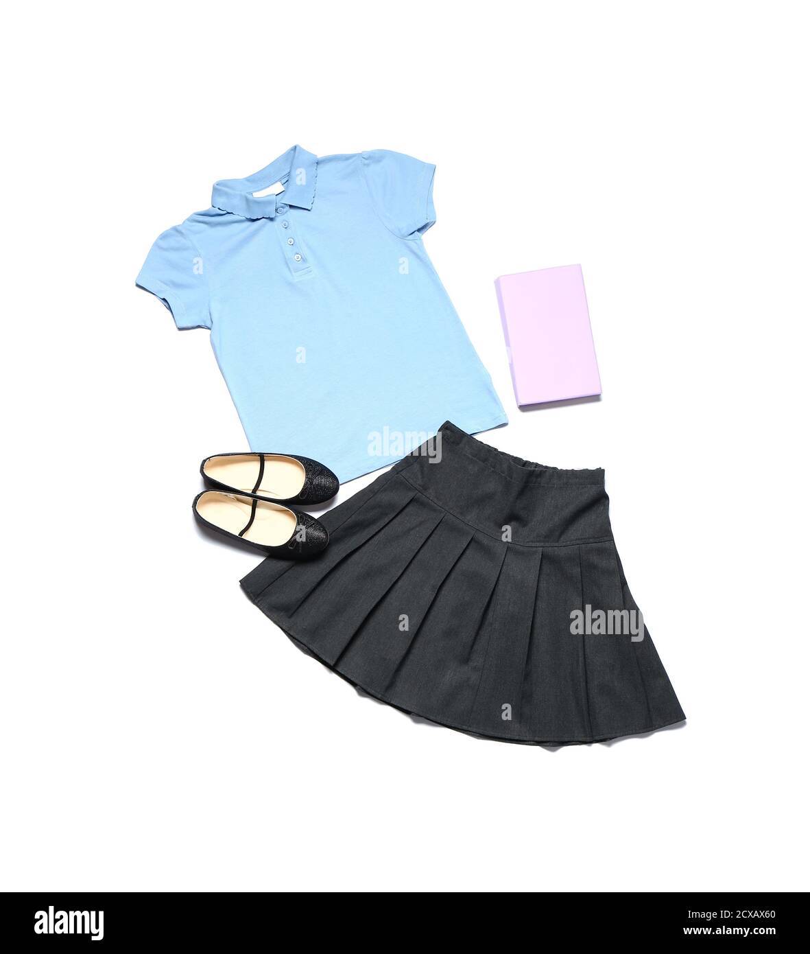 Stylish school uniform on white background Stock Photo - Alamy