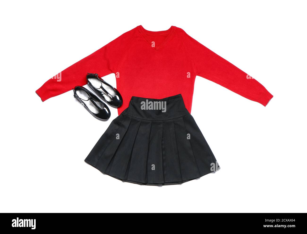 Stylish school uniform on white background Stock Photo - Alamy