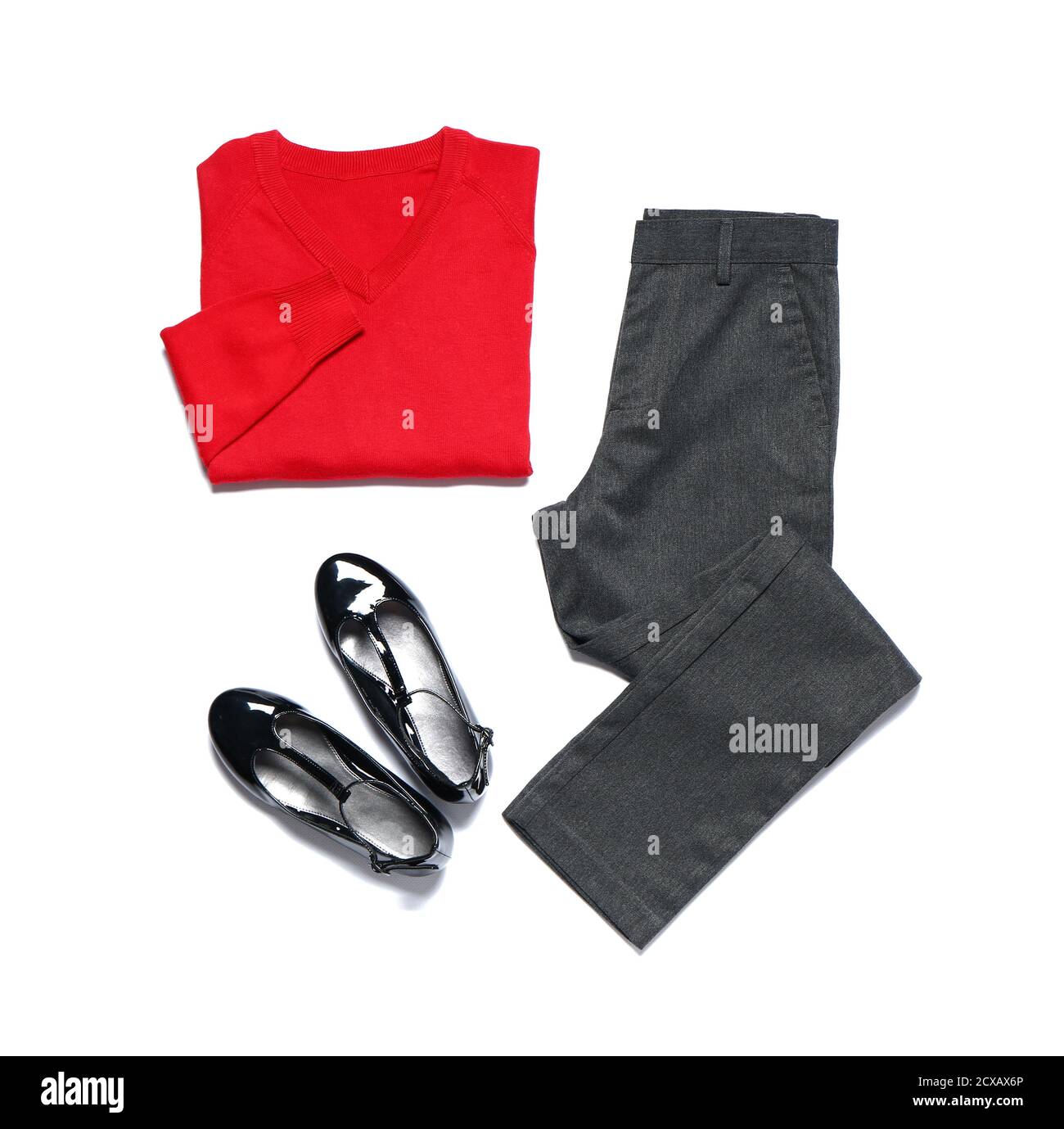 Stylish school uniform on white background Stock Photo - Alamy