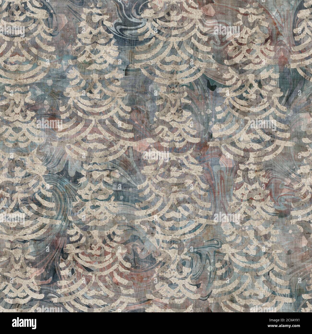 Chic formal grungy damask texture seamless pattern Stock Photo - Alamy