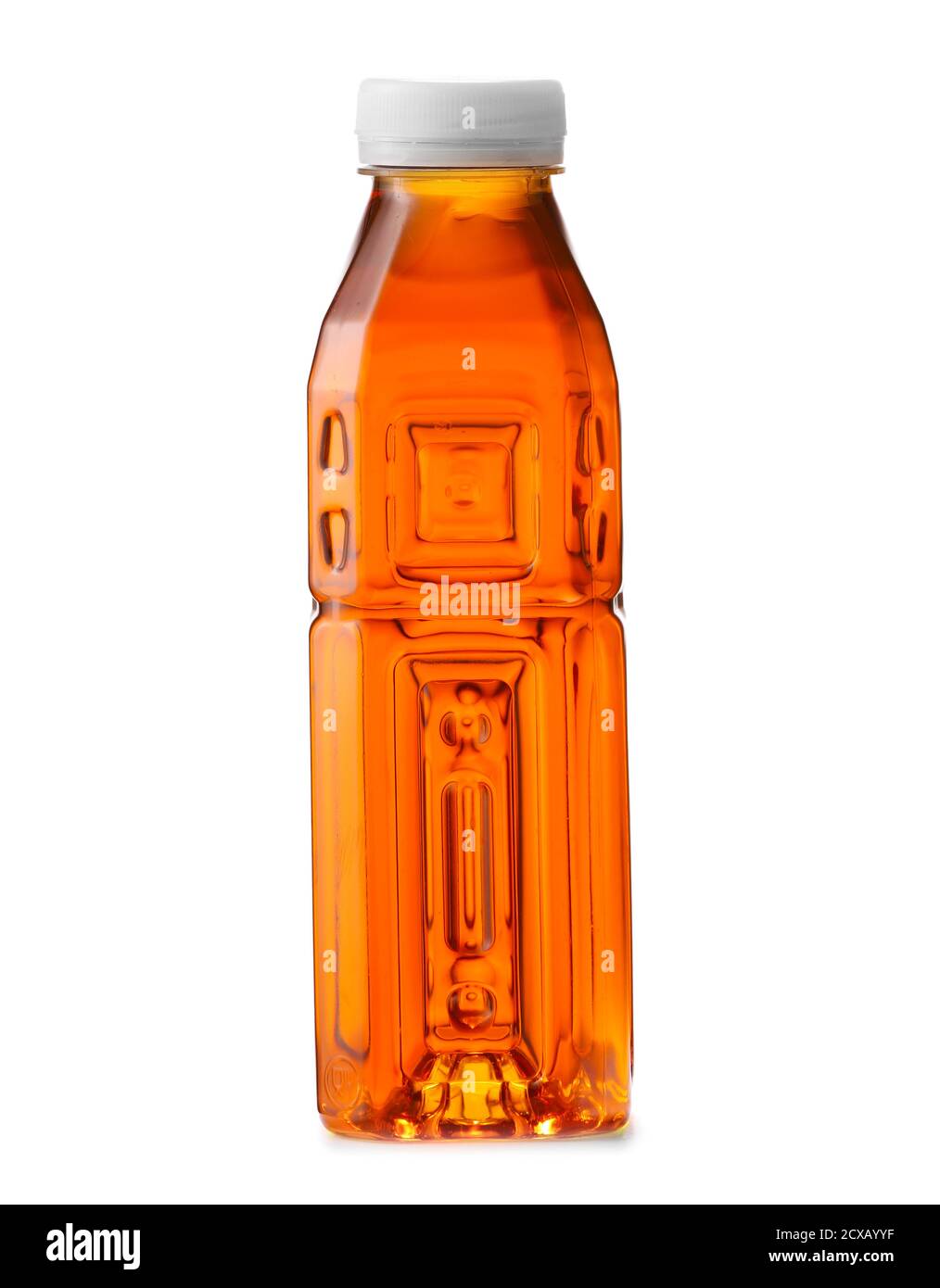 Bottle of fresh ice tea on white background Stock Photo - Alamy