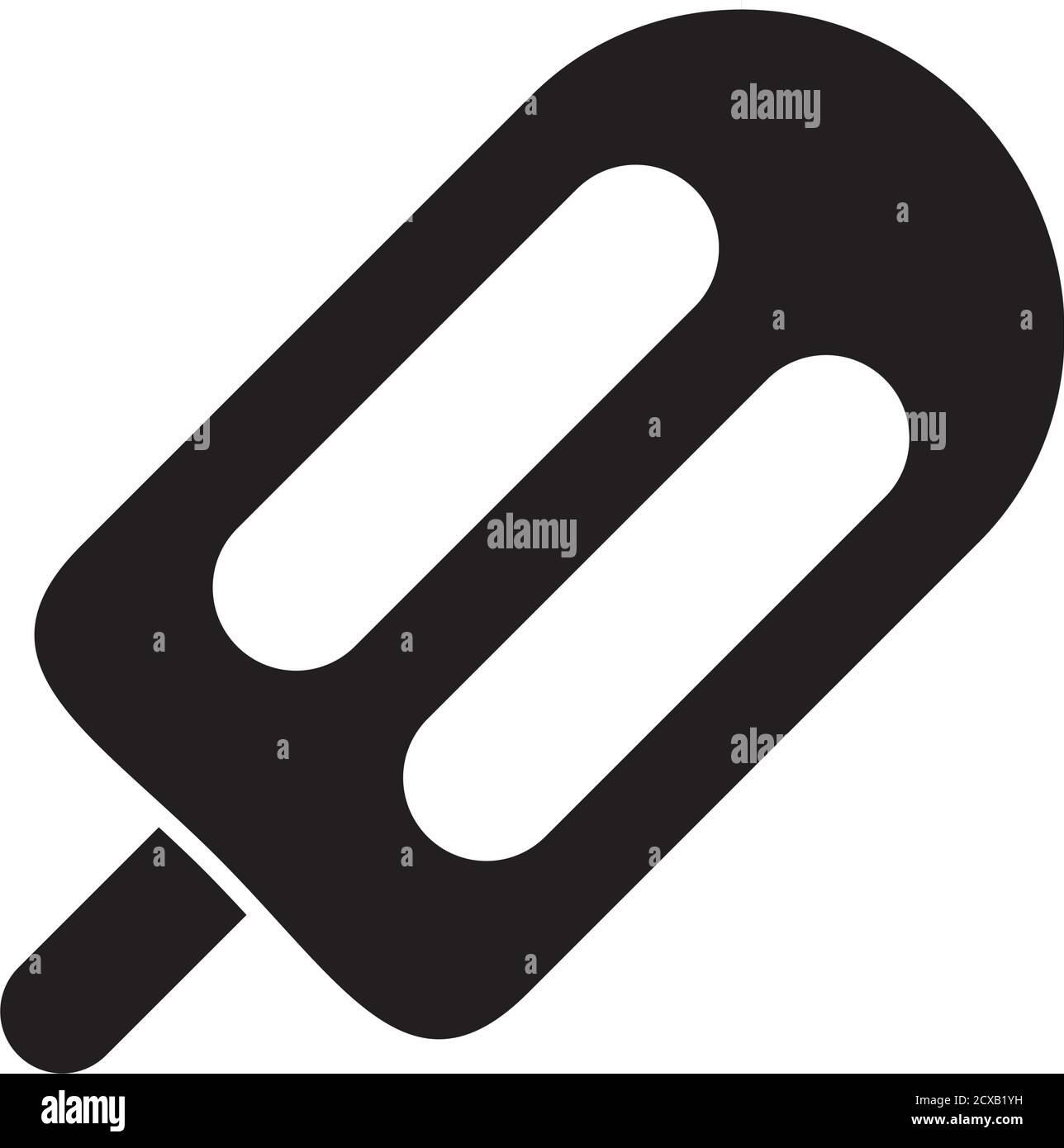 ice lolly icon over white background, silhouette style, vector ...