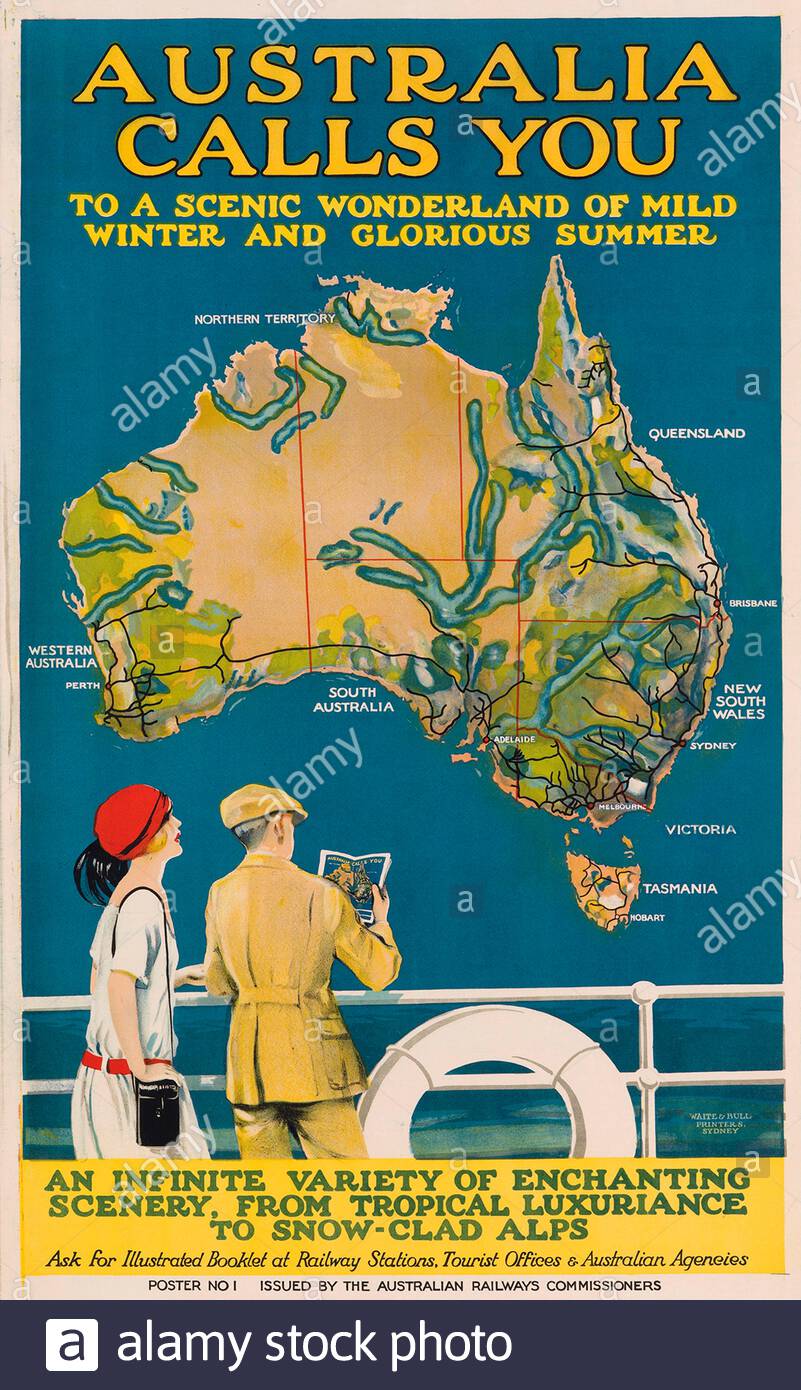 Vintage Australia Poster High Resolution Stock Photography and Images ...
