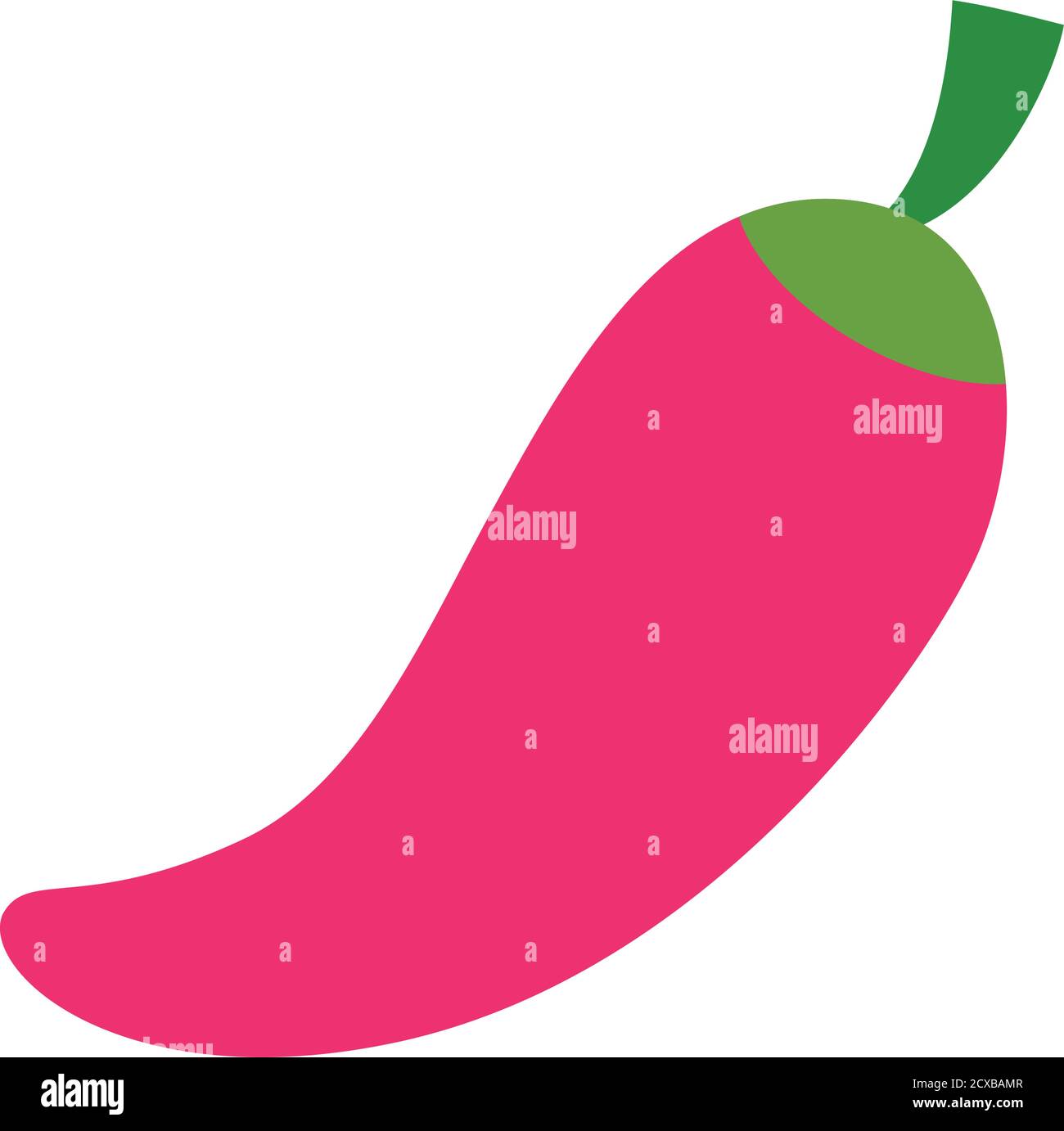 red chili icon over white background, flat style, vector illustration ...