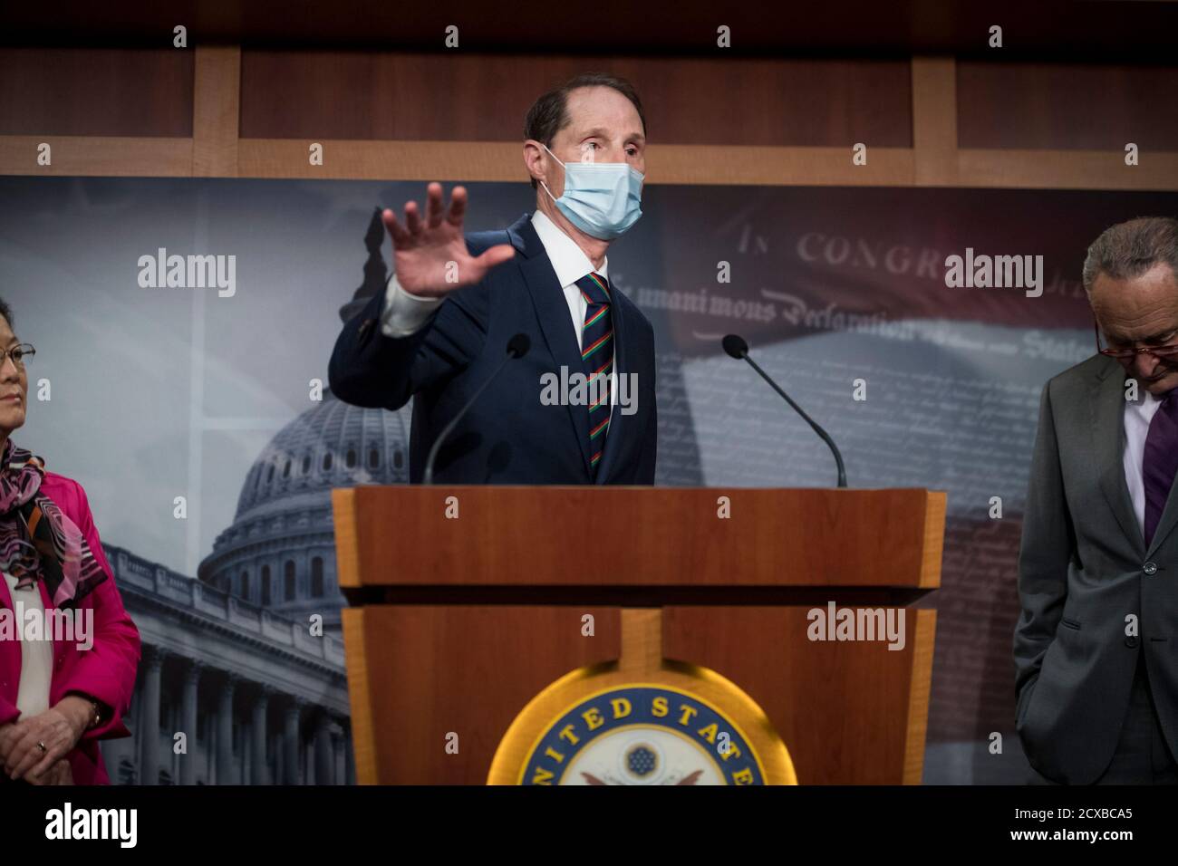 United States Senator Ron Wyden (Democrat of Oregon), offers remarks ...