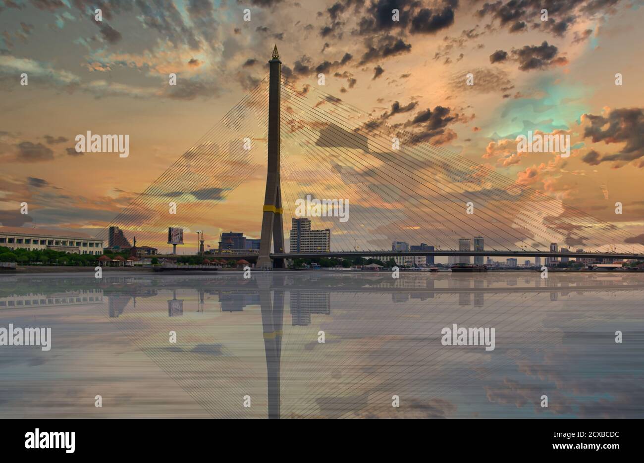 Rama VIII bridge in Bangkok Stock Photo - Alamy