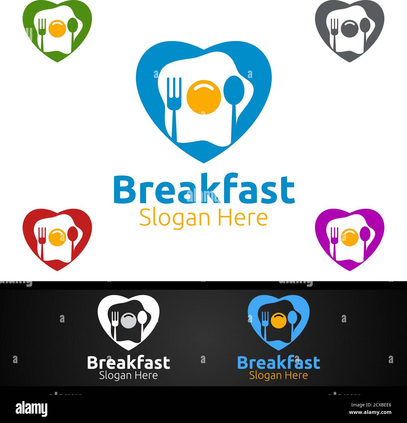Fast Food Breakfast Delivery Service Logo for Restaurant, Cafe or ...