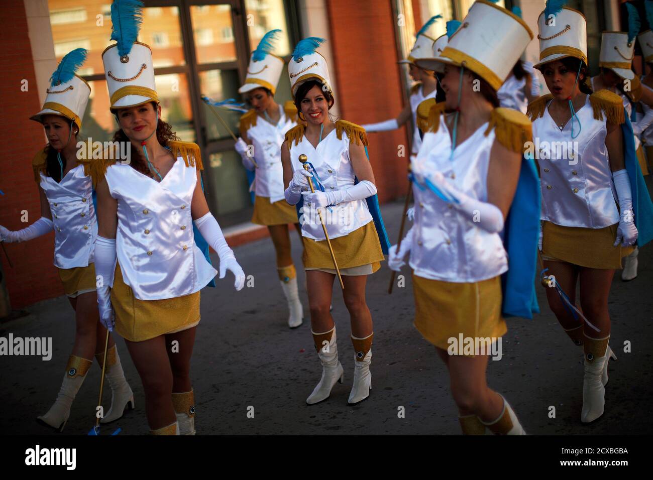 Majorettes march in carnival parade hi-res stock photography and images ...