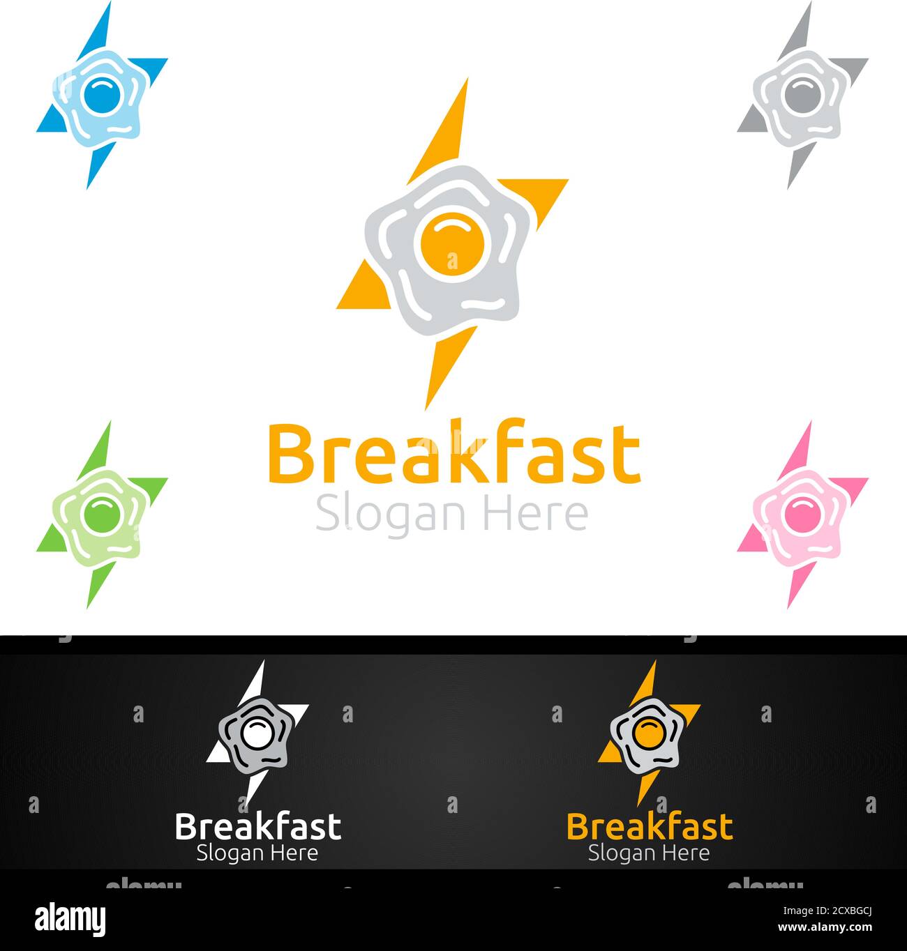 Fast Food Breakfast Delivery Service Logo for Restaurant, Cafe or ...