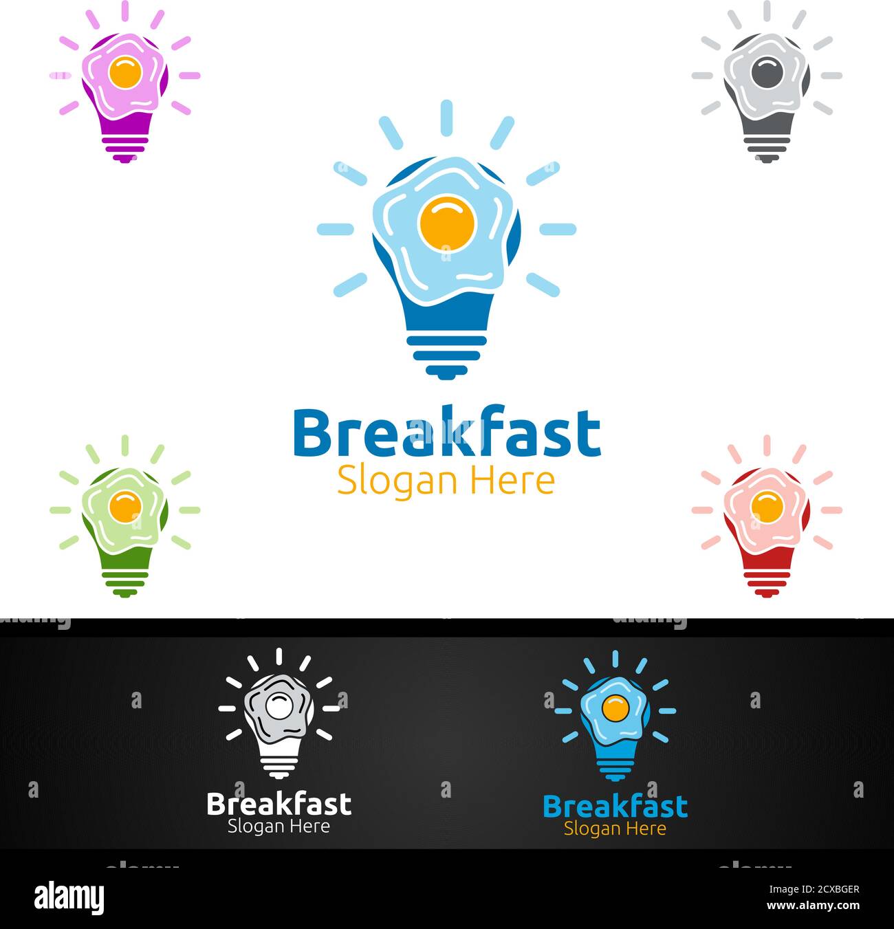 Fast Food Breakfast Delivery Service Logo for Restaurant, Cafe or ...