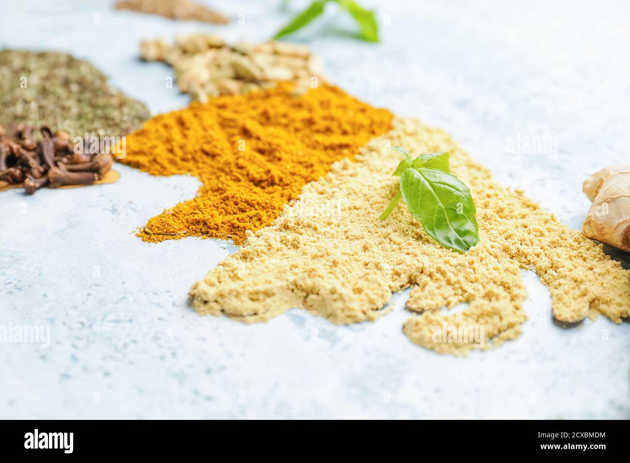 World map made of different spices on light background Stock Photo - Alamy