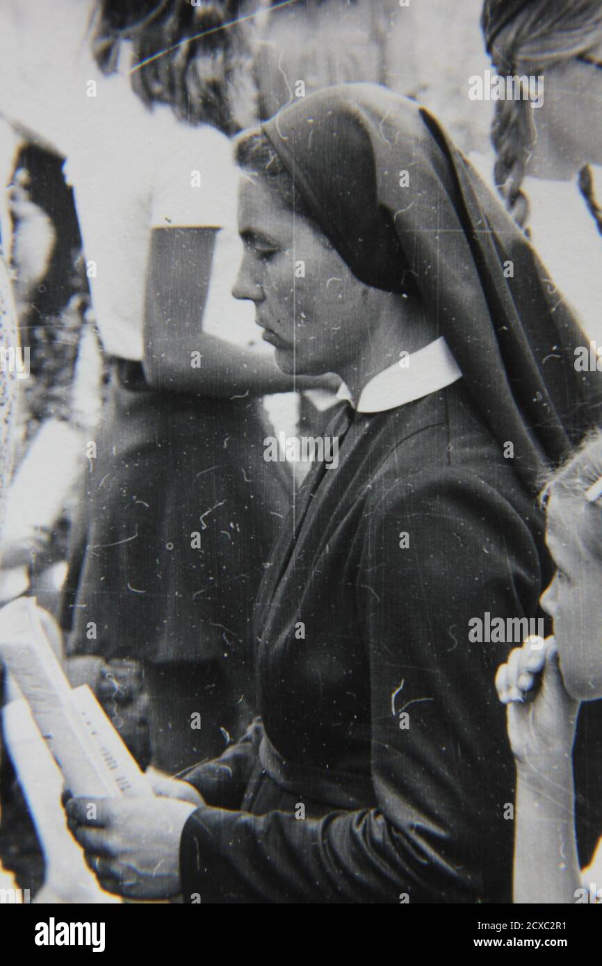 Fine 1970s vintage black and white photography of a Roman Catholic nun ...