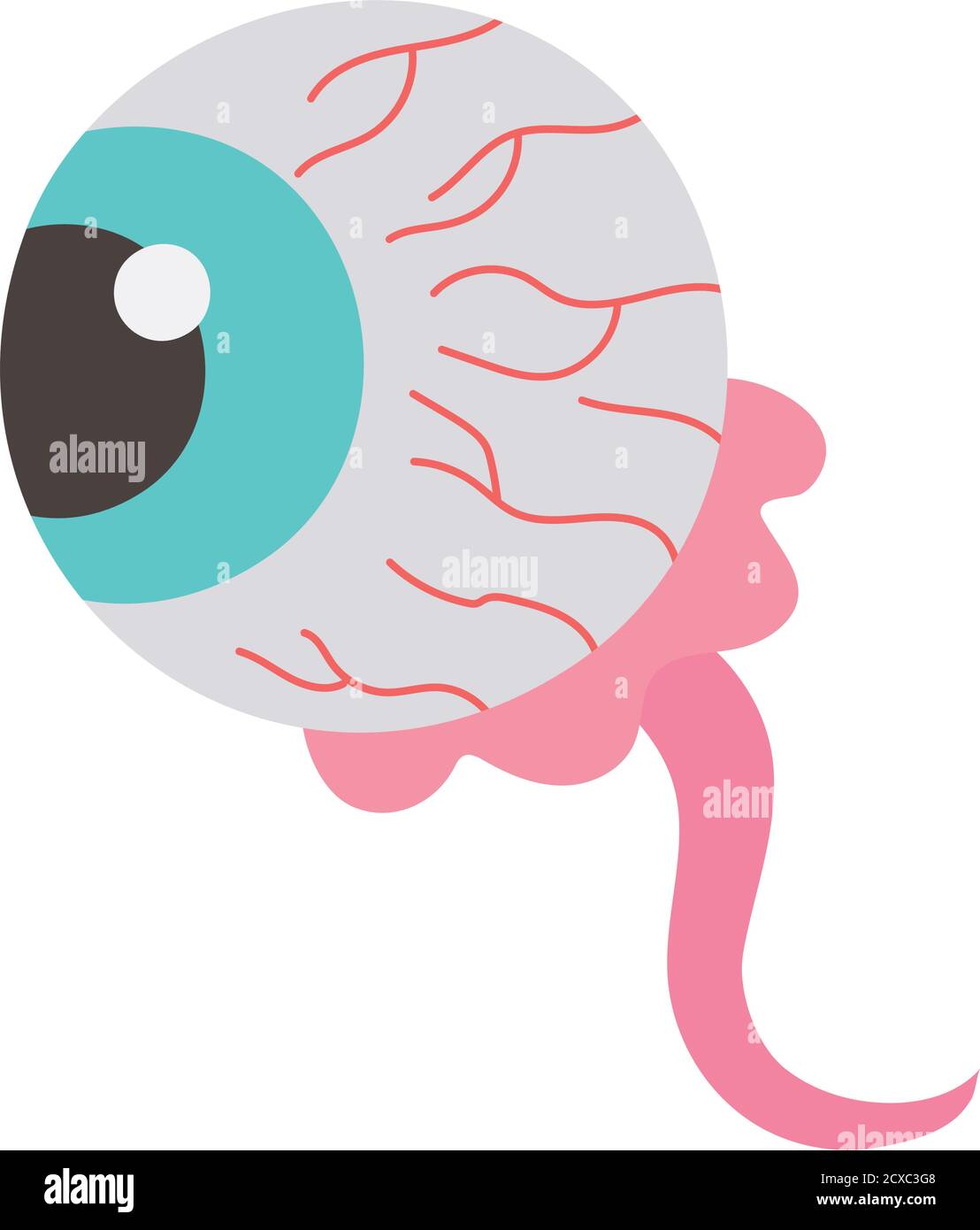 happy halloween spooky eye cartoon vector illustration Stock Vector ...