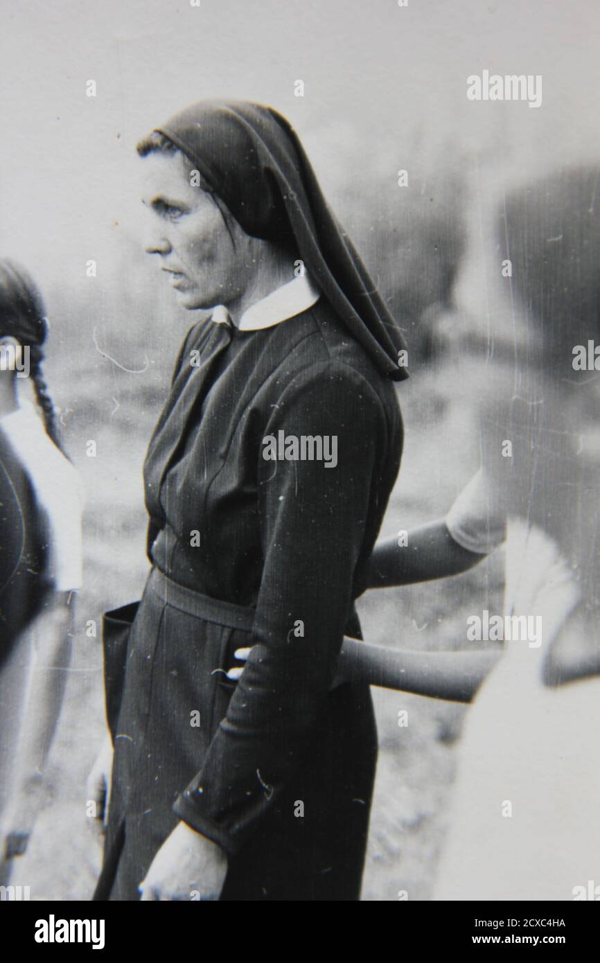 Fine 1970s vintage black and white photography of a Roman Catholic nun ...