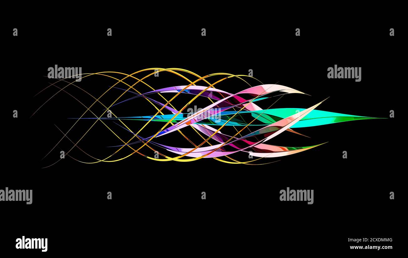 Twisting Crystal moving around core crystals isolated on black ...