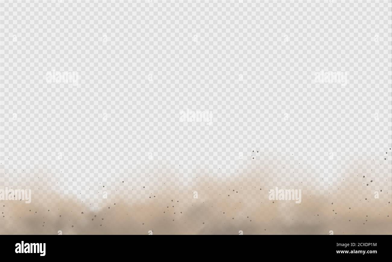 Dust cloud, sand storm, powder spray on transparent background. Desert ...
