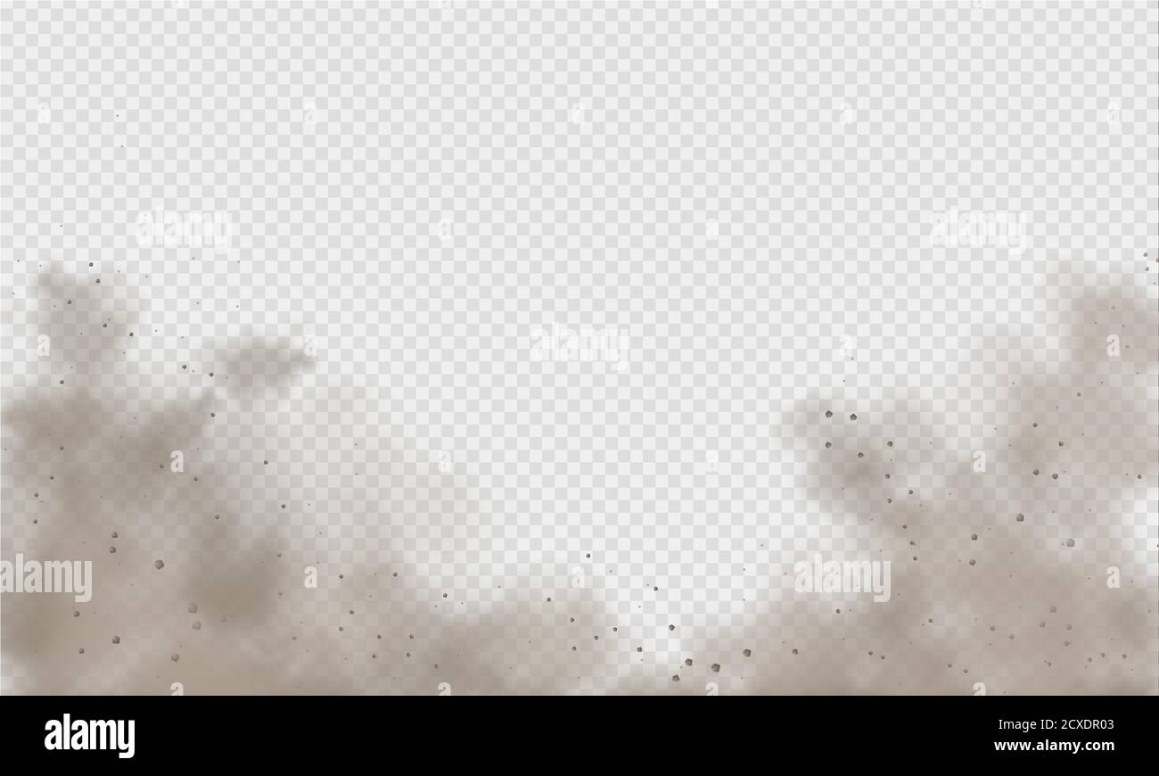 Dust cloud, sand storm, powder spray on transparent background. Desert ...