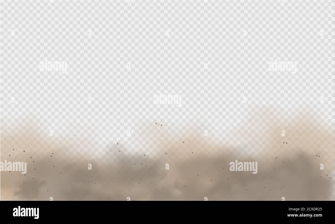 Dust cloud, sand storm, powder spray on transparent background. Desert ...