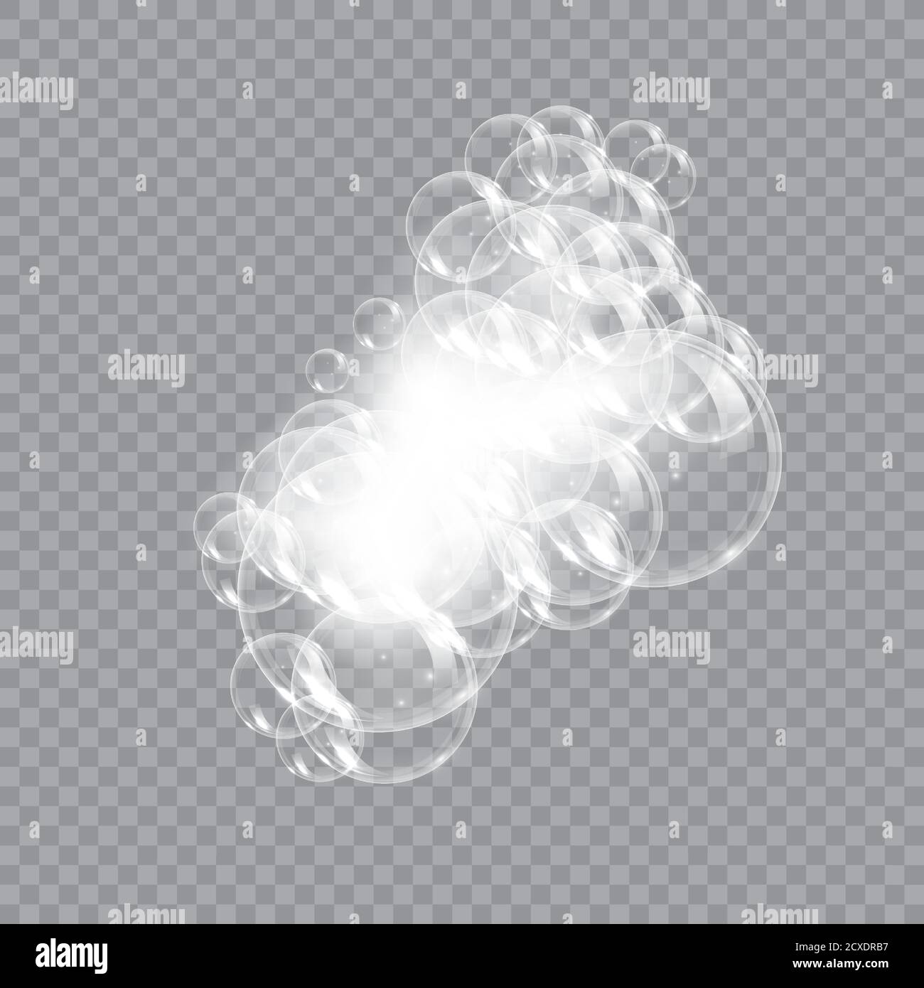 Bath foam soap with bubbles isolated vector illustration on transparent ...