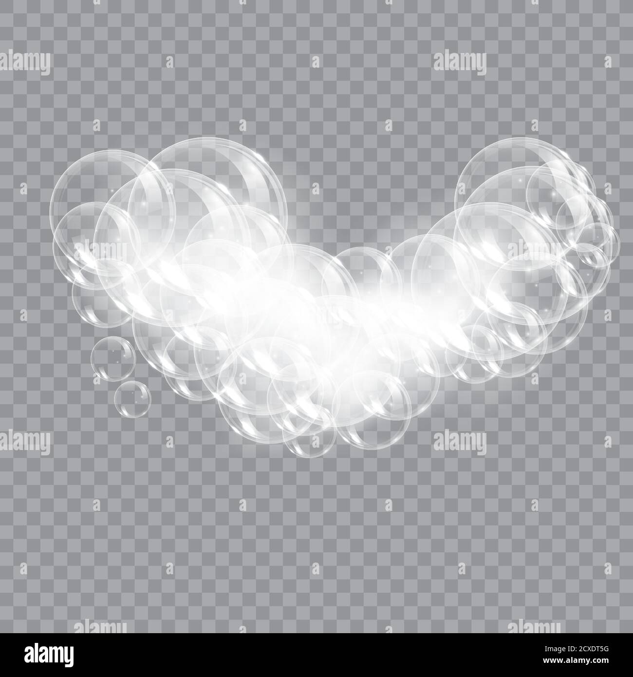 Bath foam soap with bubbles isolated vector illustration on transparent ...