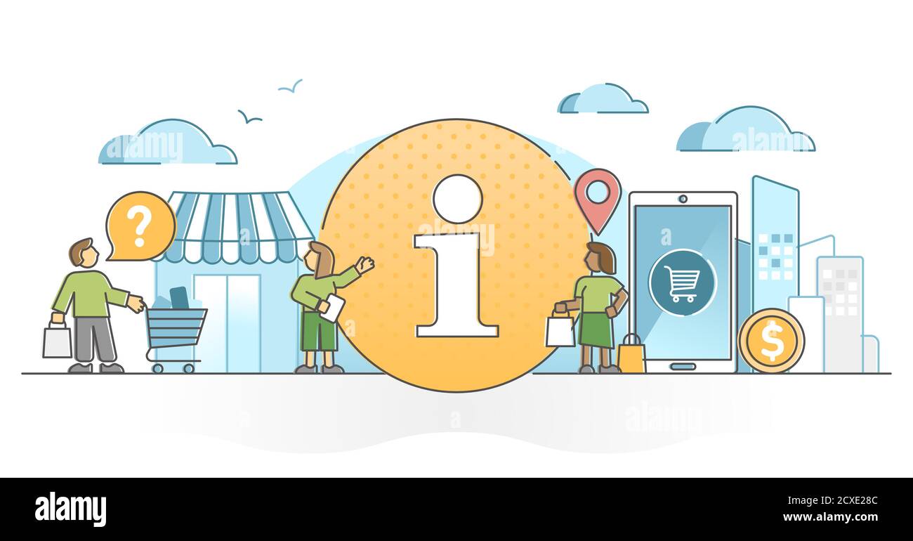 Info sign as information letter symbol for help or assistance outline ...