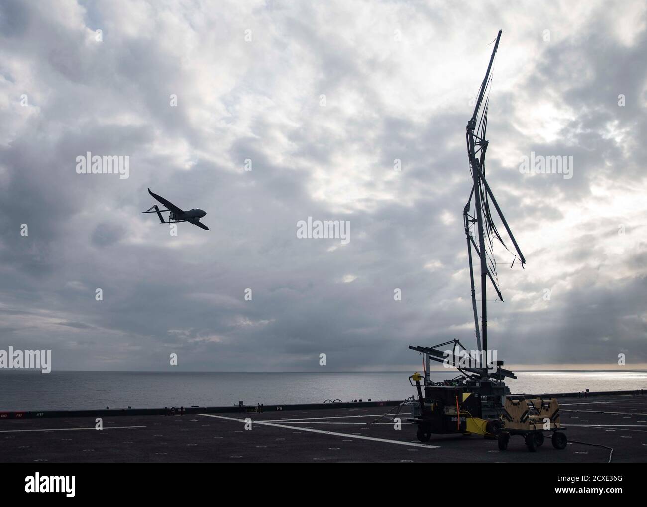 Aerosonde Unmanned Arial Surveillance (UAS) vehicle, Buck G, returns to ...