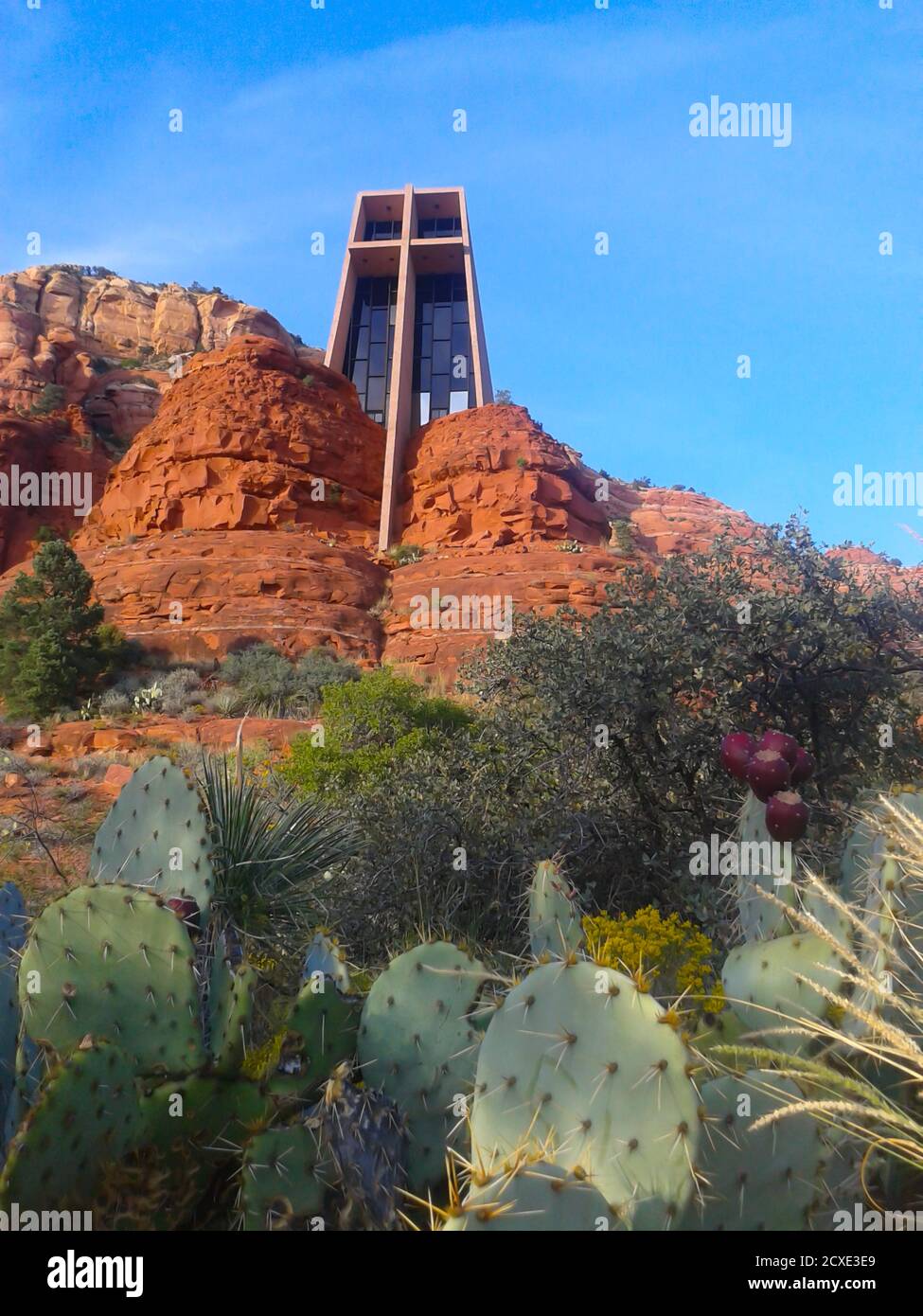 The Chapel of the Holy Cross architectural chapel built into rock face ...