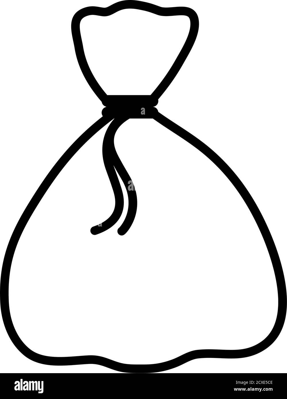 trash bag icon over white background, line style, vector illustration ...