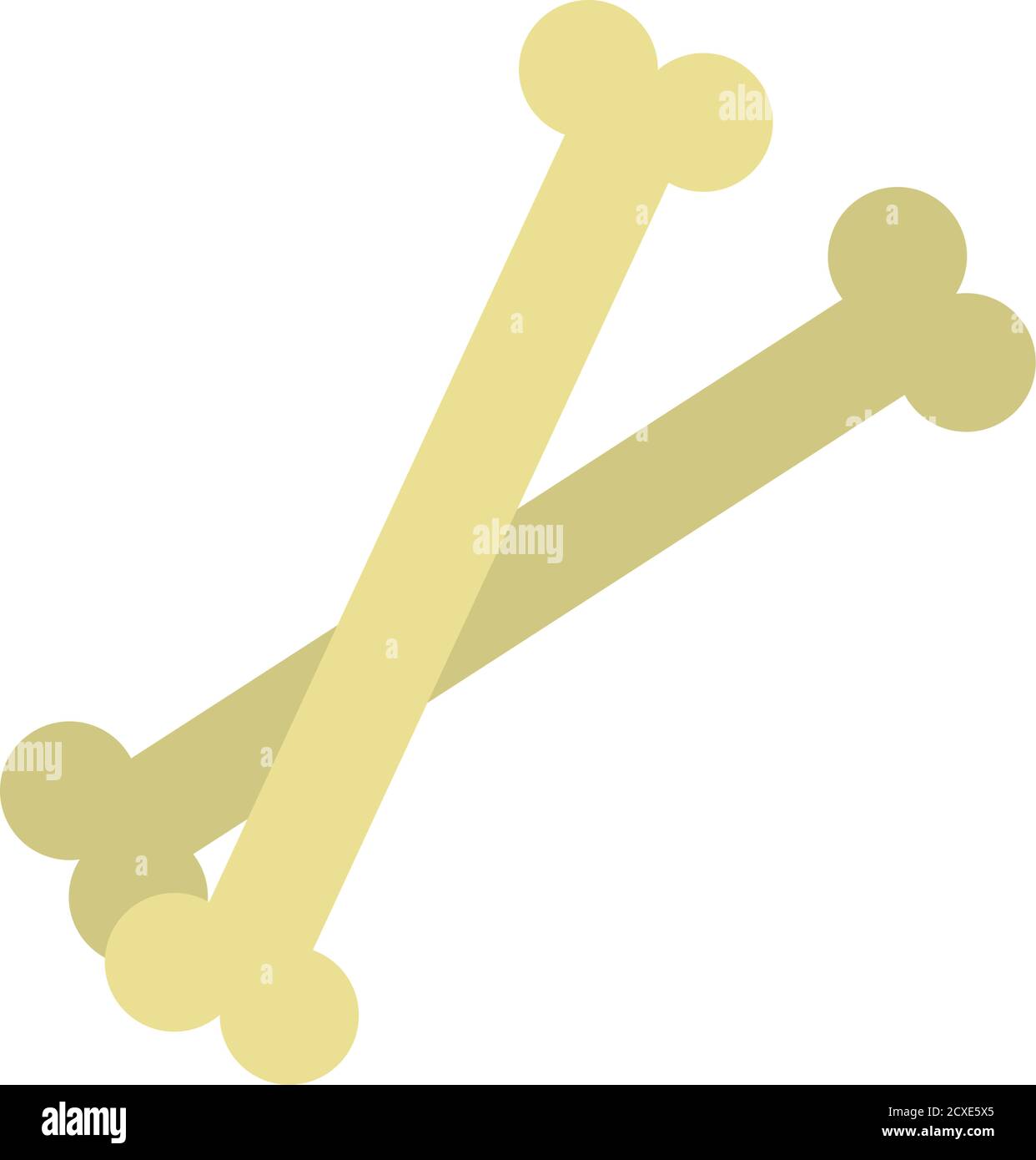 crossed bones icon over white background, flat style, vector ...