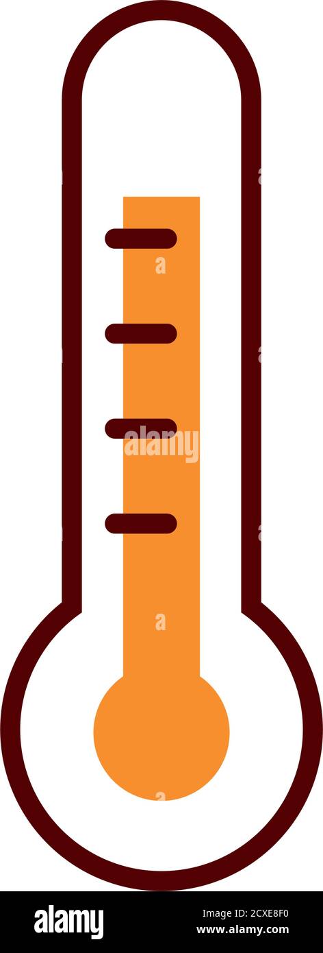 thermometer icon over white background, half line half color style ...