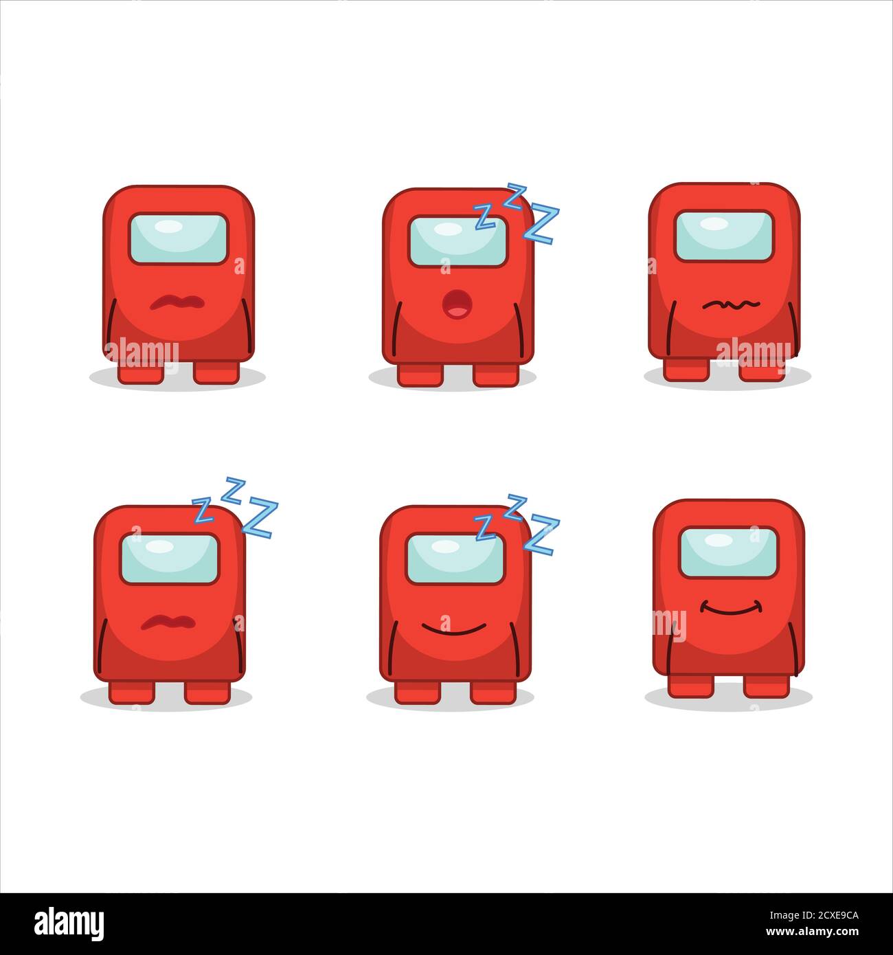 Cartoon character of among us red with sleepy expression Stock Vector ...