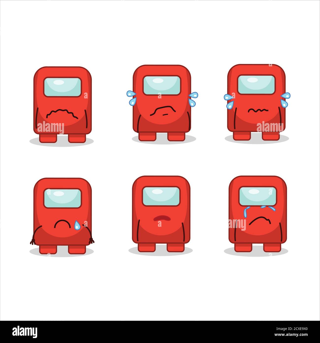 Among us red cartoon character with sad expression Stock Vector Image ...