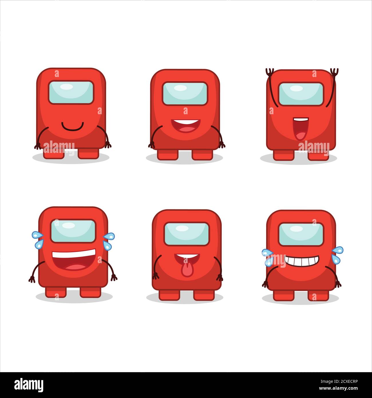 Cartoon character of among us red with smile expression Stock Vector ...